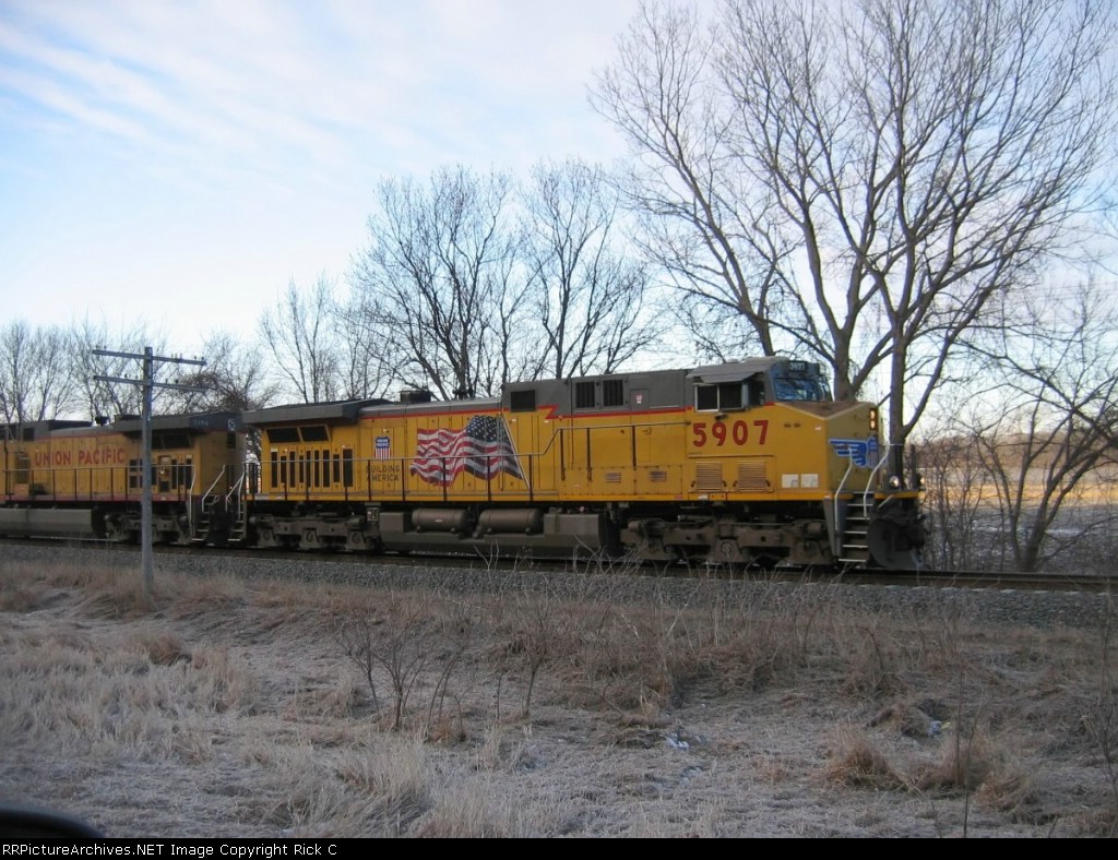 UP 5907 Leads Coal Loads NB